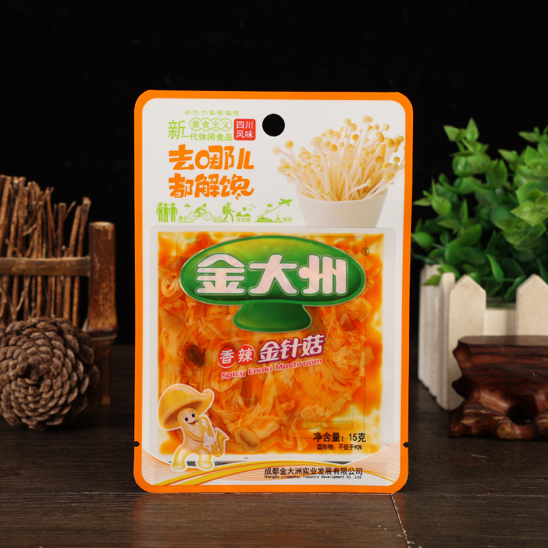 Get Jin Dazhou spicy enoki mushroom 15g*5 bags Delivered | Weee! Asian Market
