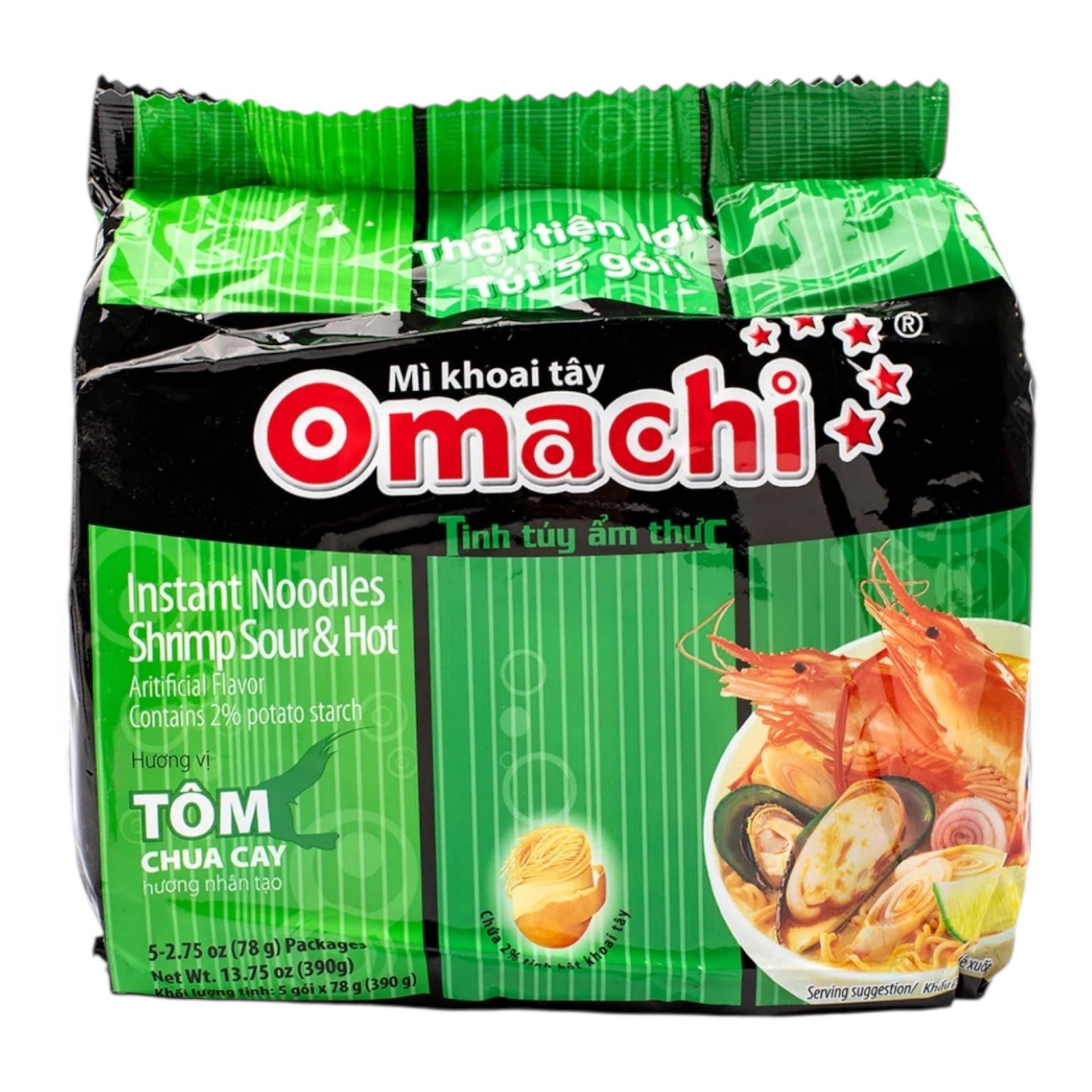 Get Omachi Instant Noodles Shrimp Sour & Hot Pack of 5 1 count ...