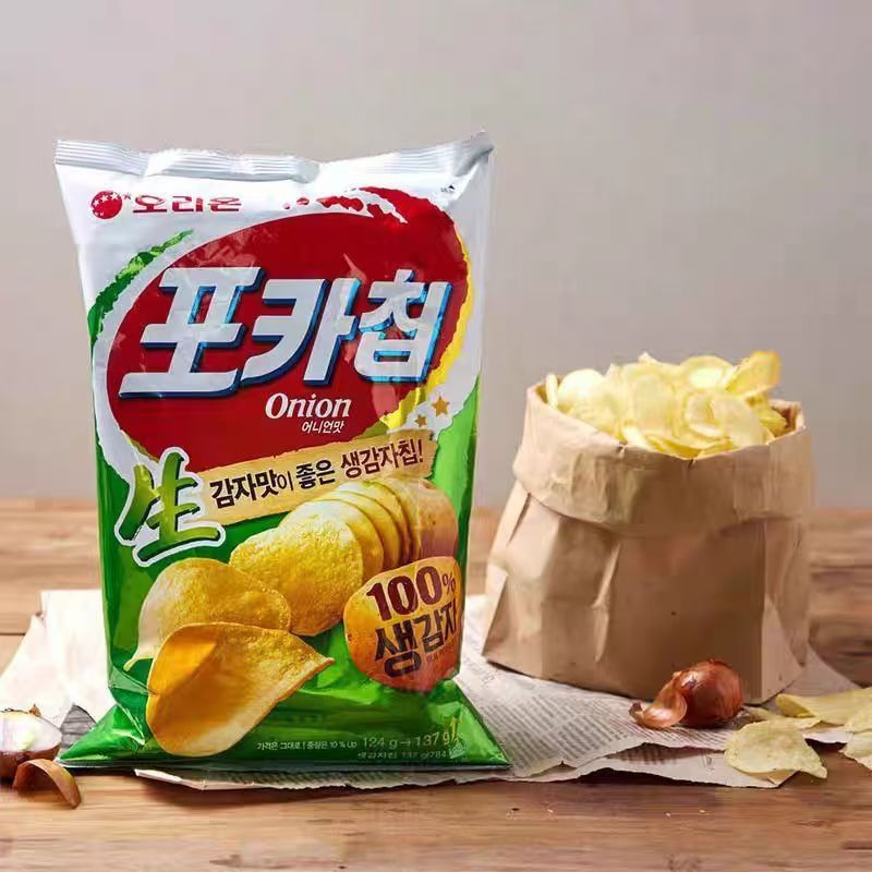 Korean ORION onion flavored raw potato chips - Weee!