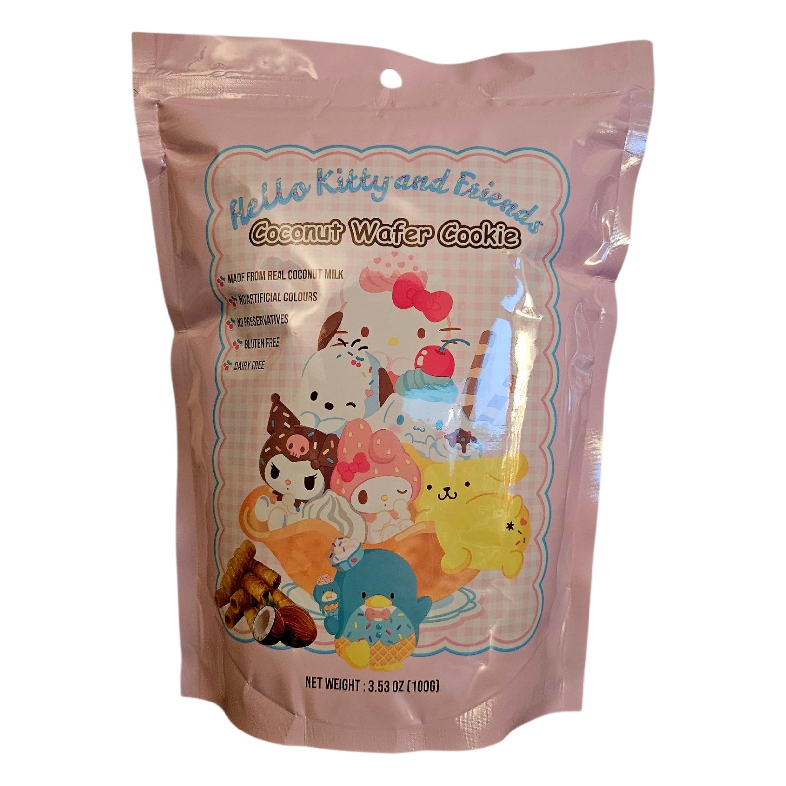 Get Hello Kitty and Friends Coconut Wafer Cookie 100 g Delivered | Weee ...