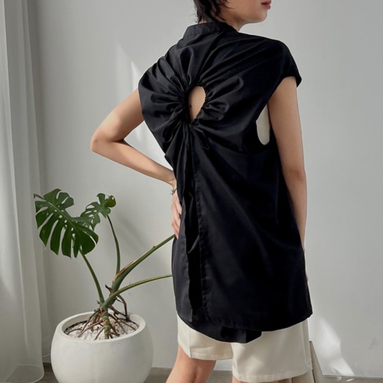 Get Lian Backless Tie Collar Blouse Delivered | Weee! Asian Market