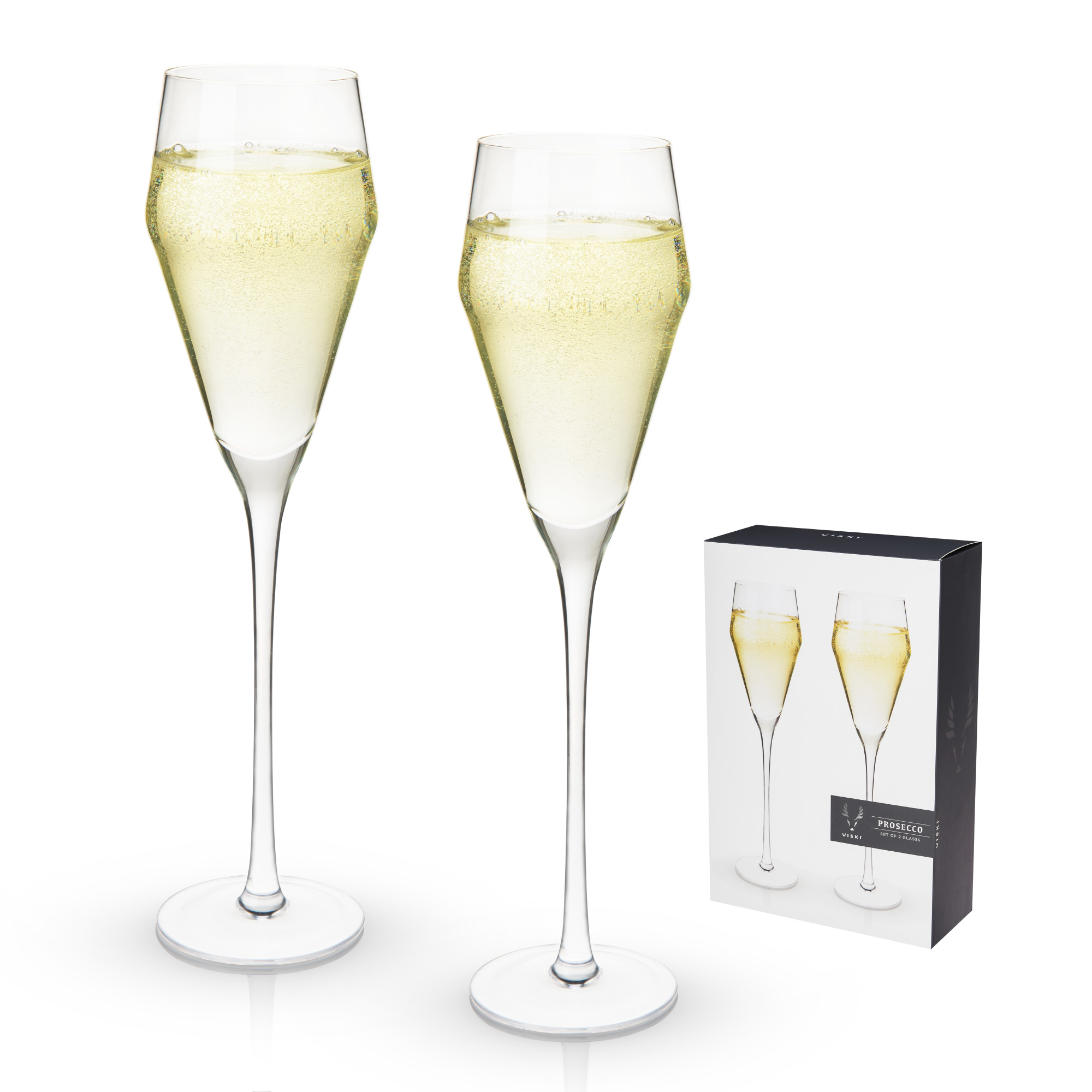 Angled Crystal Prosecco Glasses by Viski® - Weee!