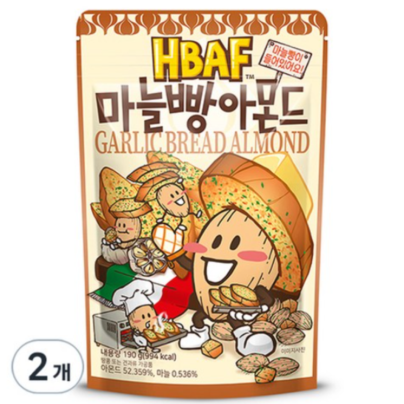 Get [Korea Direct ] HBAF garlic bread almonds, 190g, 2 pieces Delivered | Weee! Asian Market