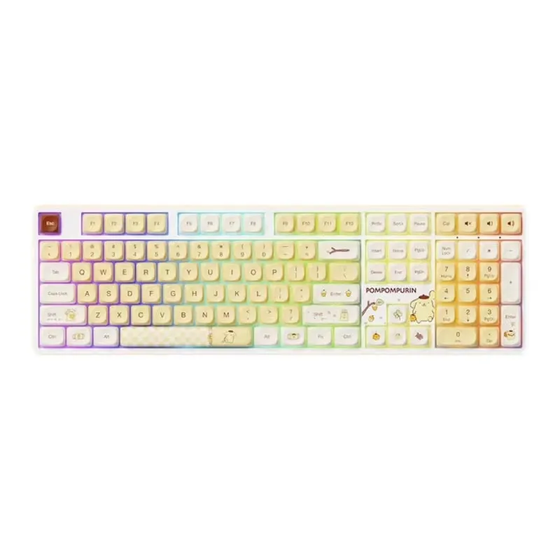 Get Sanrio PomPomPurin Mechanical Keyboard Yellow Computer Keyboard ...