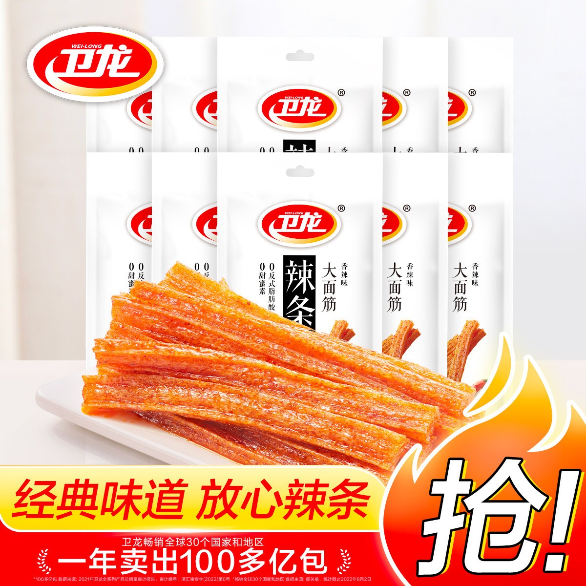 Get Weilong big gluten spicy strip small snack gift package childhood ...