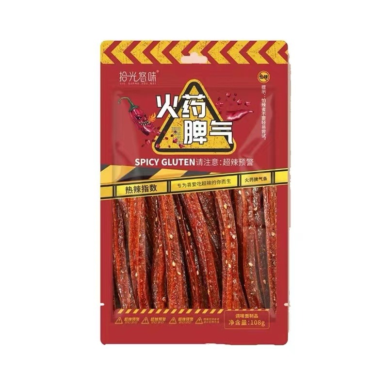 拾光悠味 火药脾气条 棒超辣辣条 平江麻辣零食 超辣味108g*包 - Weee!