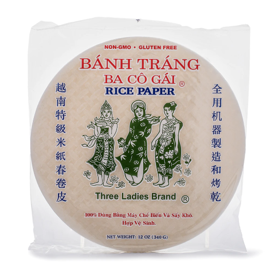 Get Three Ladies Brand Rice Paper 25cm 12 oz For Spring Rolls Delivered ...