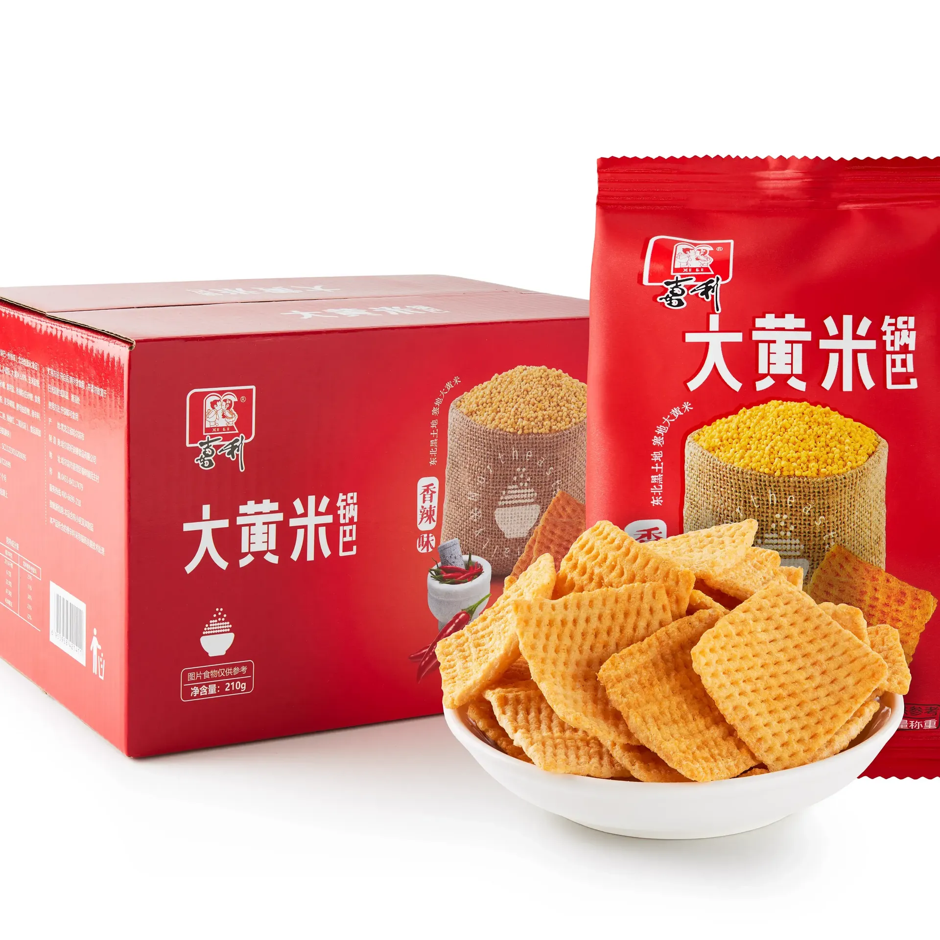 喜利 大黄米锅巴 香辣味味 42g*5 - Weee!