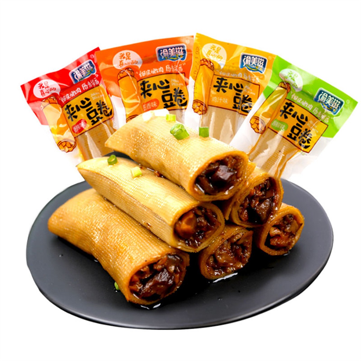 Get Yu Meizi mushroom stuffed bean roll bean curd small package snacks ...