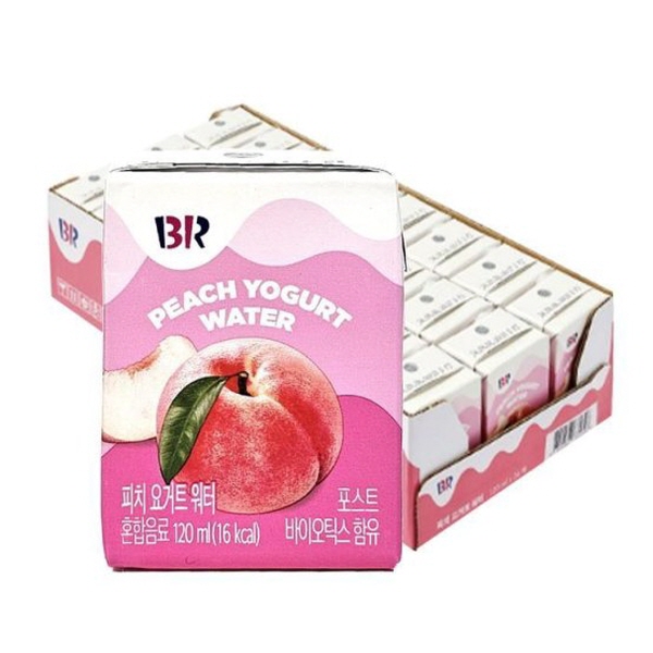 [베스킨라빈스] 과즙워터 피치요거트 (120ml x 24개입) - Weee!