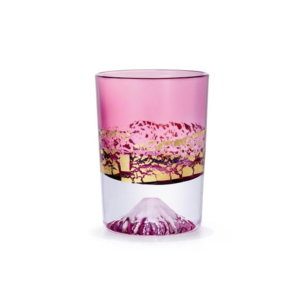 Get Tajima glass Handmade Mt. Fuji Gold Leaf Cup (Pink, 2.9fl-oz) Made ...