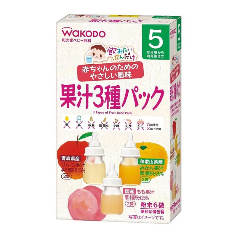 Get Wakodo 3 kinds of fruit juice pack 6 bags Delivered | Weee! Asian ...