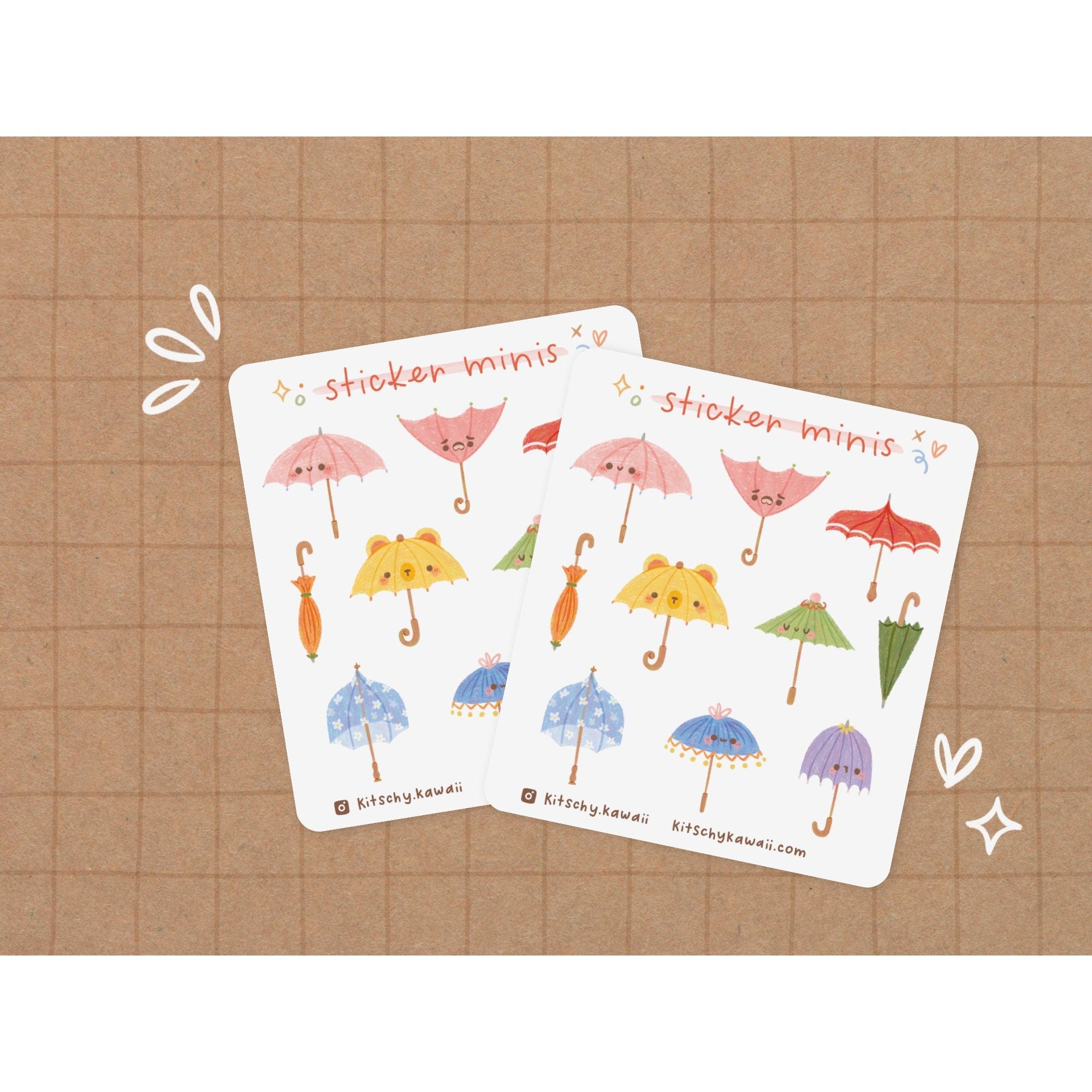 Umbrella Mini Sticker Sheet - Weee!