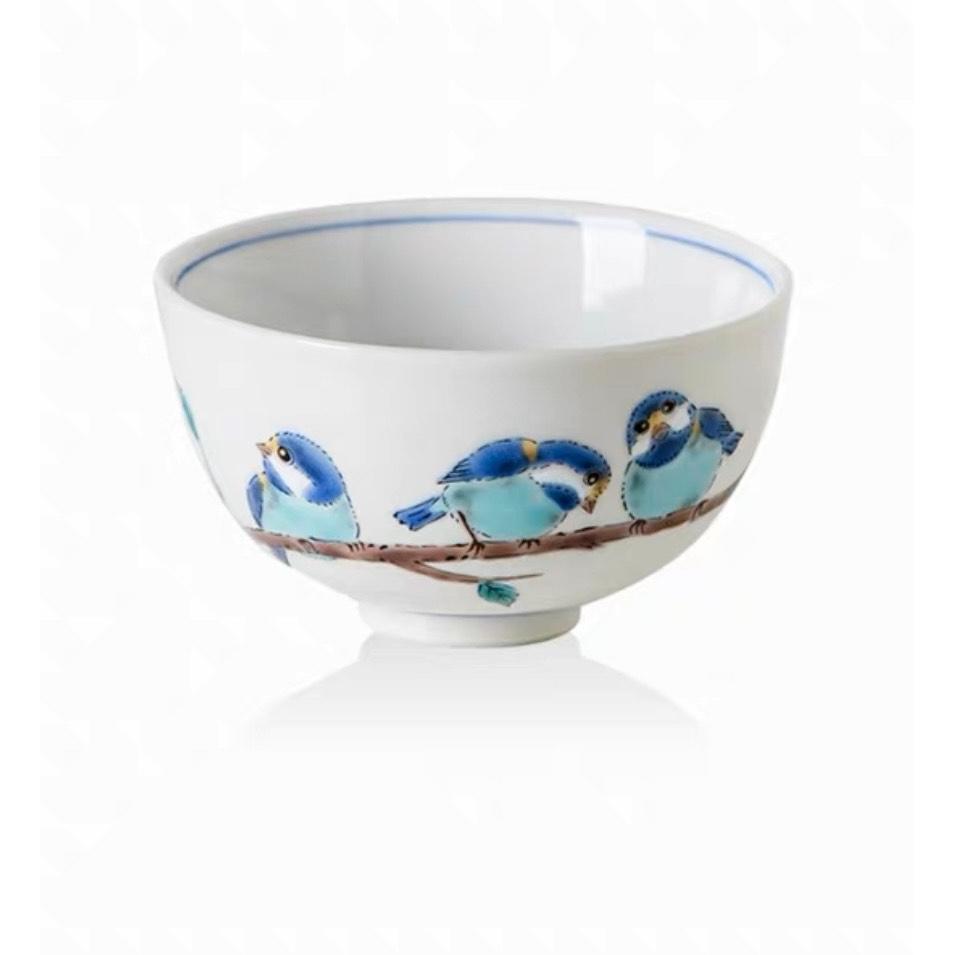 Get Japan Kutani Ware Blue Bird Rice Bowl （Giftbox） Delivered | Weee ...