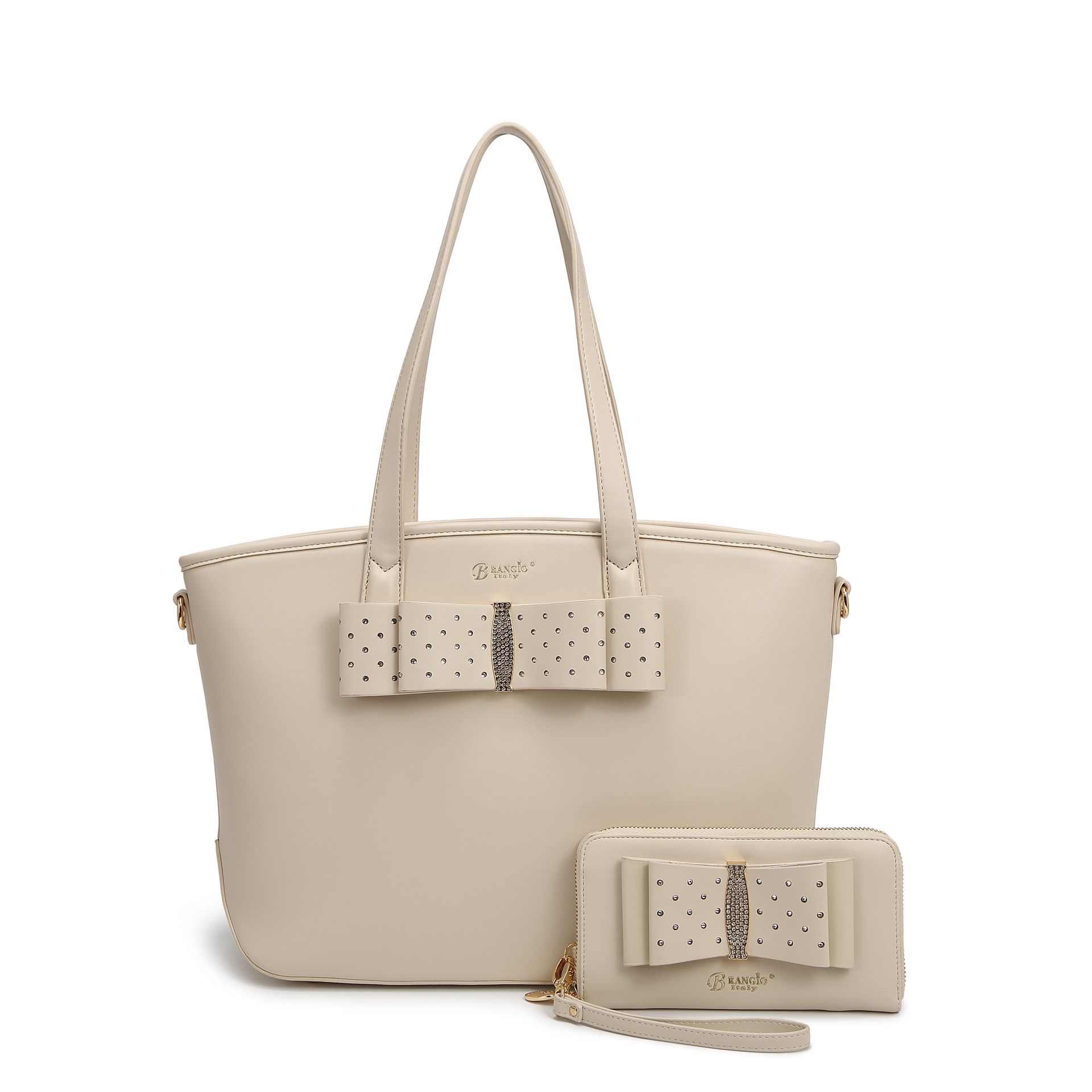 Get Ribbon Romance Tote Bag with Rhinestone+Matching Wallet Set [RK4289 ...