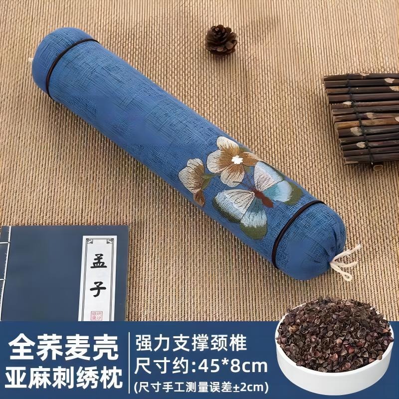 Get Hand-made old coarse buckwheat neck pillow Royal blue Delivered ...