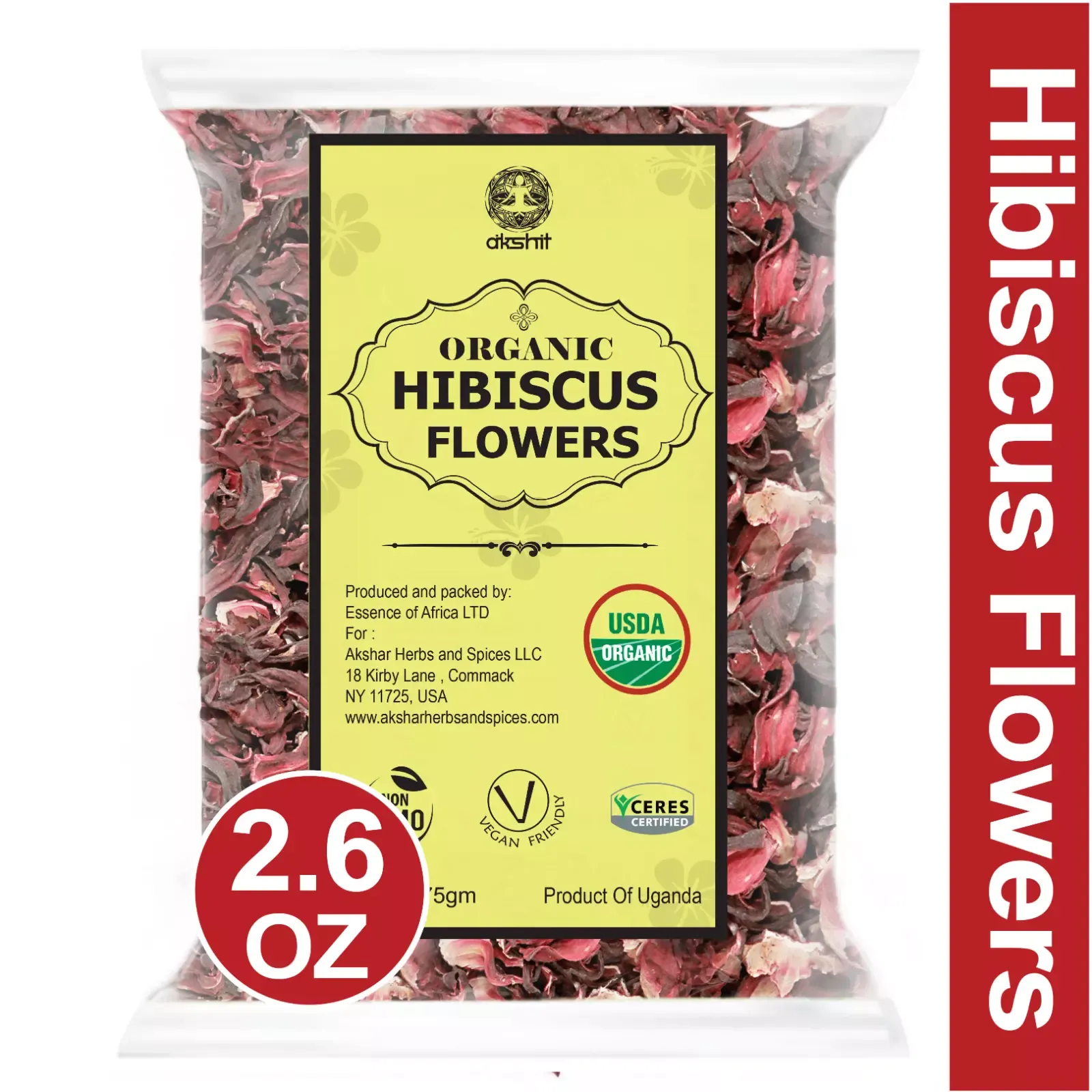 Get Dried Hibiscus Flowers, 100% Hibiscus Tea, Edible flower/ Petals, 2 ...