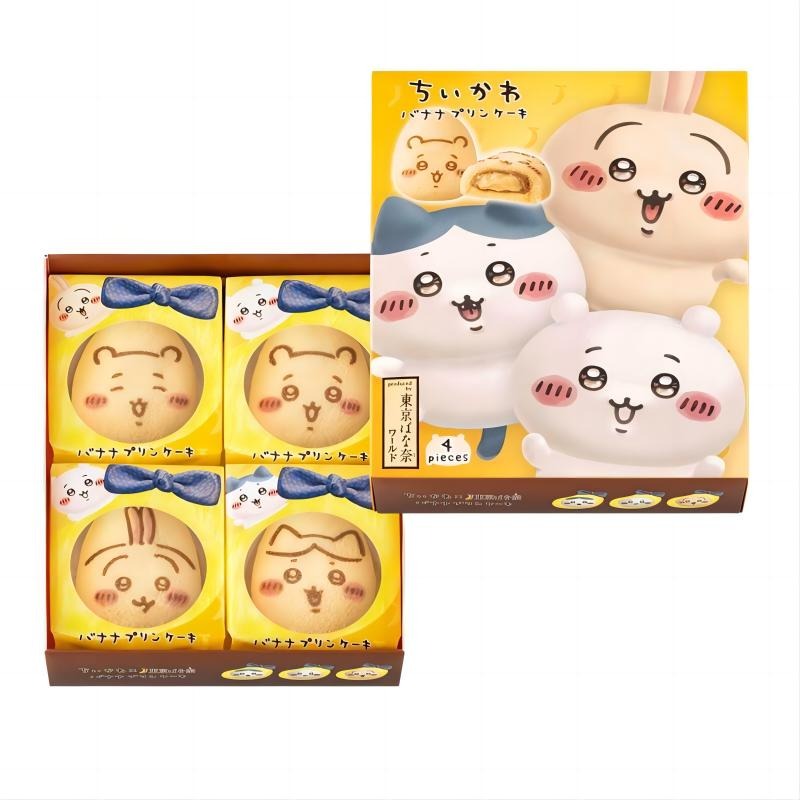 Get TOKYO BANANA x Chiikawa Banana Pudding Cream Cake 4pcs Delivered ...