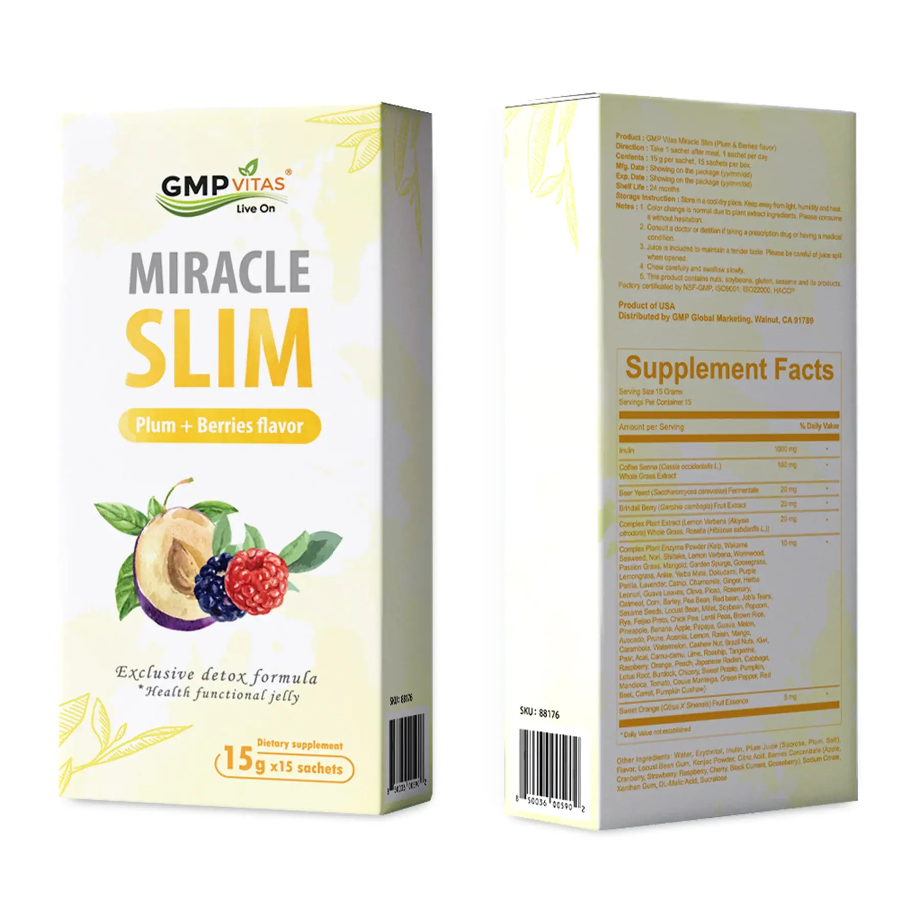 Get GMP Vitas® Miracle Slim Plum + Berries Flavor 15g x 15 Sachets ...
