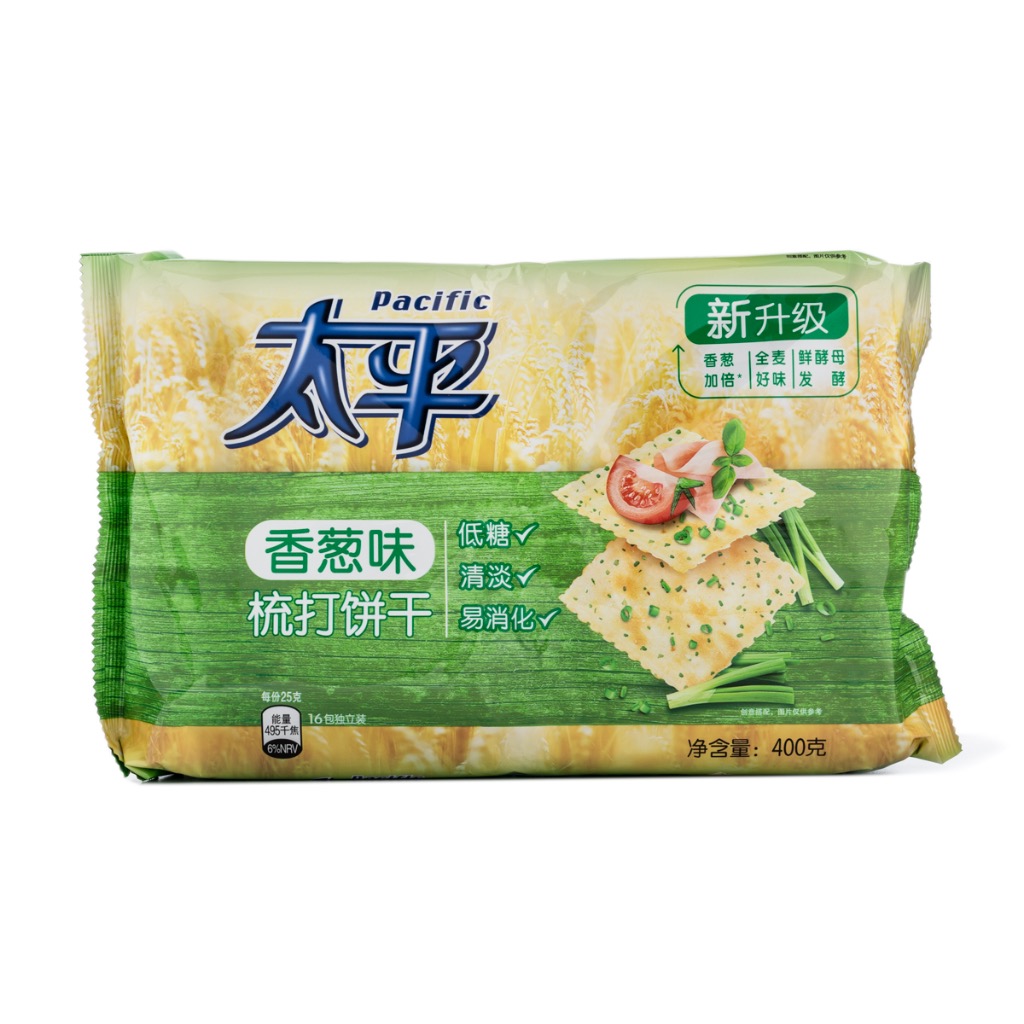 Pacific Soda Crackers Chive Flavor 16pk - Weee!