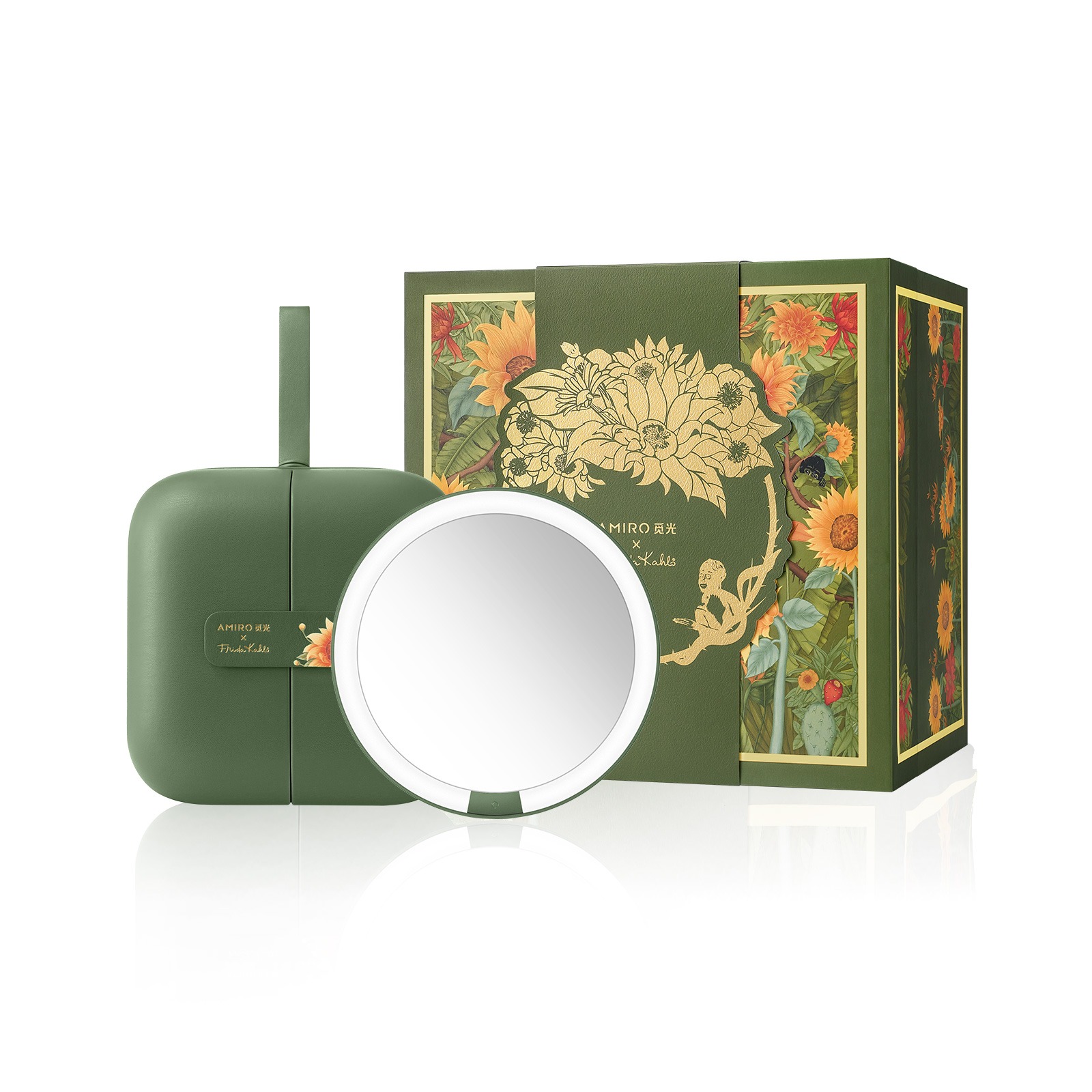 Get AMIRO M2 LED Makeup Vanity Mirror with Makeup Travel Bag Green ...