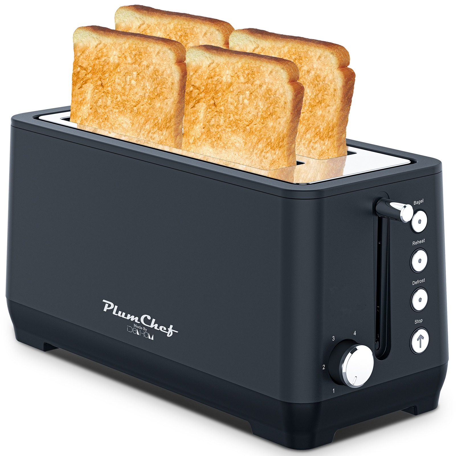 Get 4-Slice Toaster Extra Wide Long Slot -Black Delivered | Weee! Asian ...