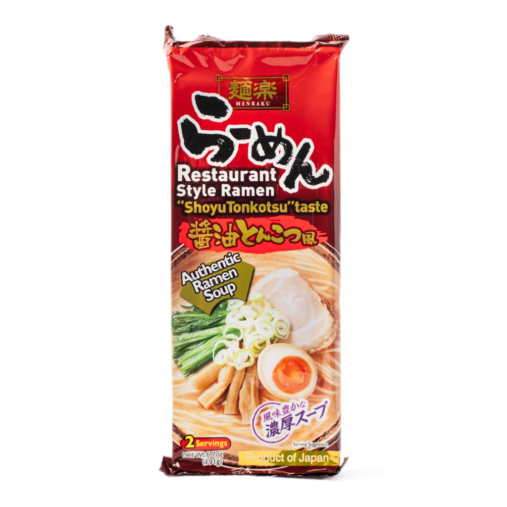Get Menraku Restaurant Style Ramen Soy Sauce & Tonkotsu Flavor 2 Meals ...
