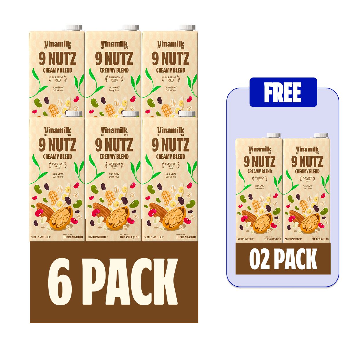 Get Vinamilk 9 Nutz Plant Milk Pack 6 Free Pack 2 1 each Delivered ...