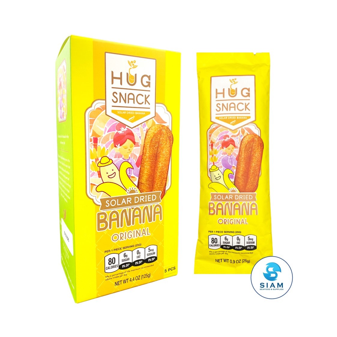 Get Hug Snack Solar Dried Banana Original (Box-5pcs) Delivered | Weee ...