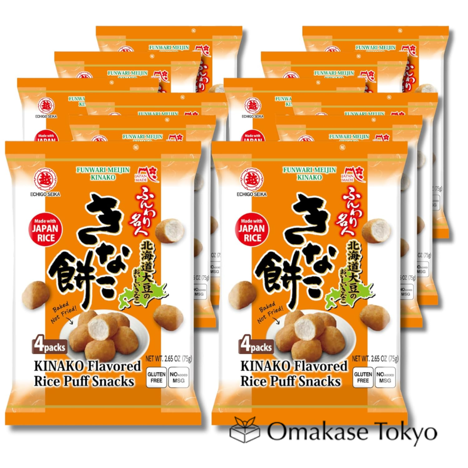 Get Echigo Seika Funwari Meijin Rice Puff Kinako x12pk Delivered | Weee ...