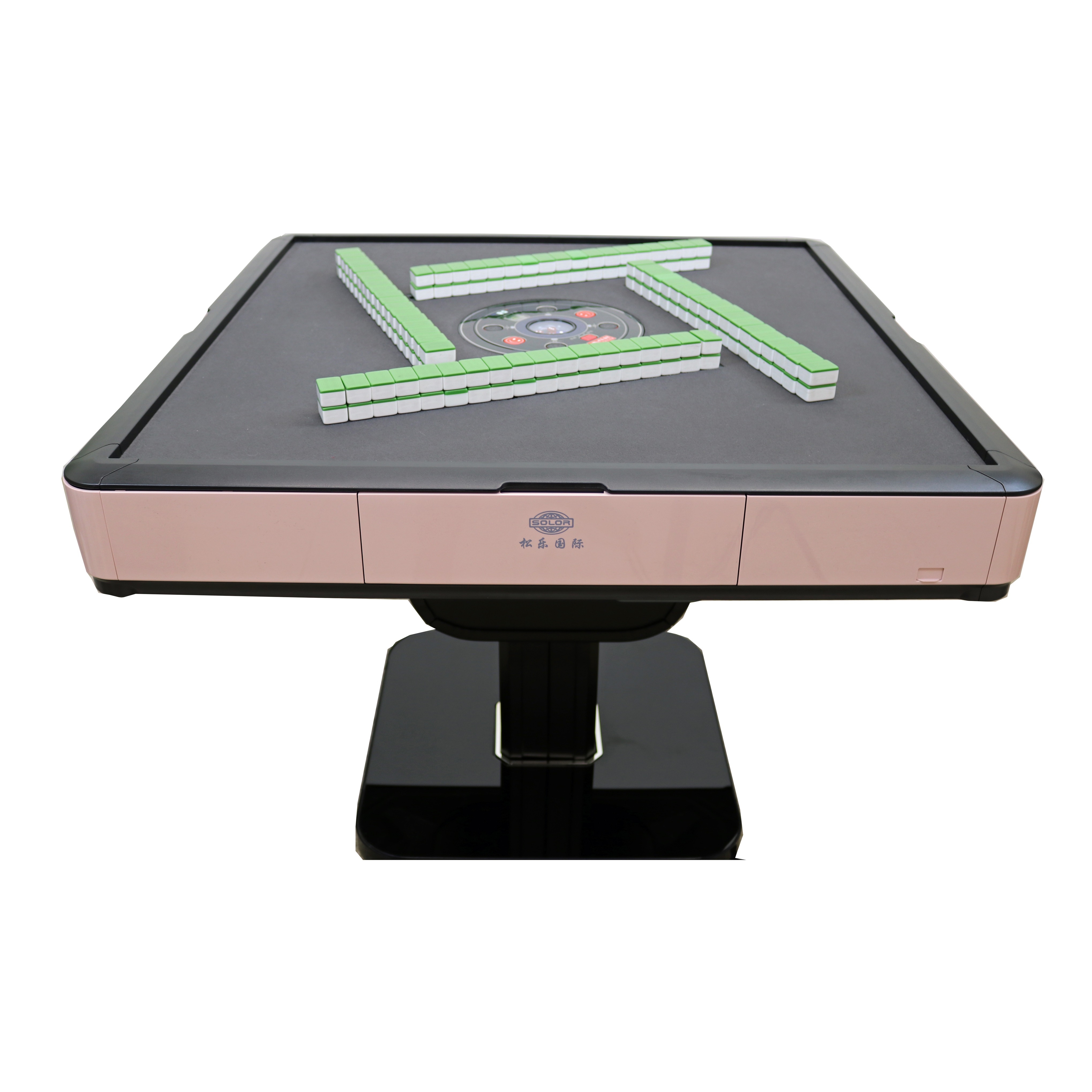 Get Slim Automatic Mahjong Table in Pink Color with Folding Roller ...