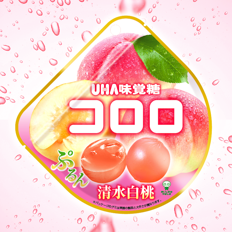 【日本直邮】UHA味觉糖 夏季限定 清水白桃果汁软糖 40g - Weee!