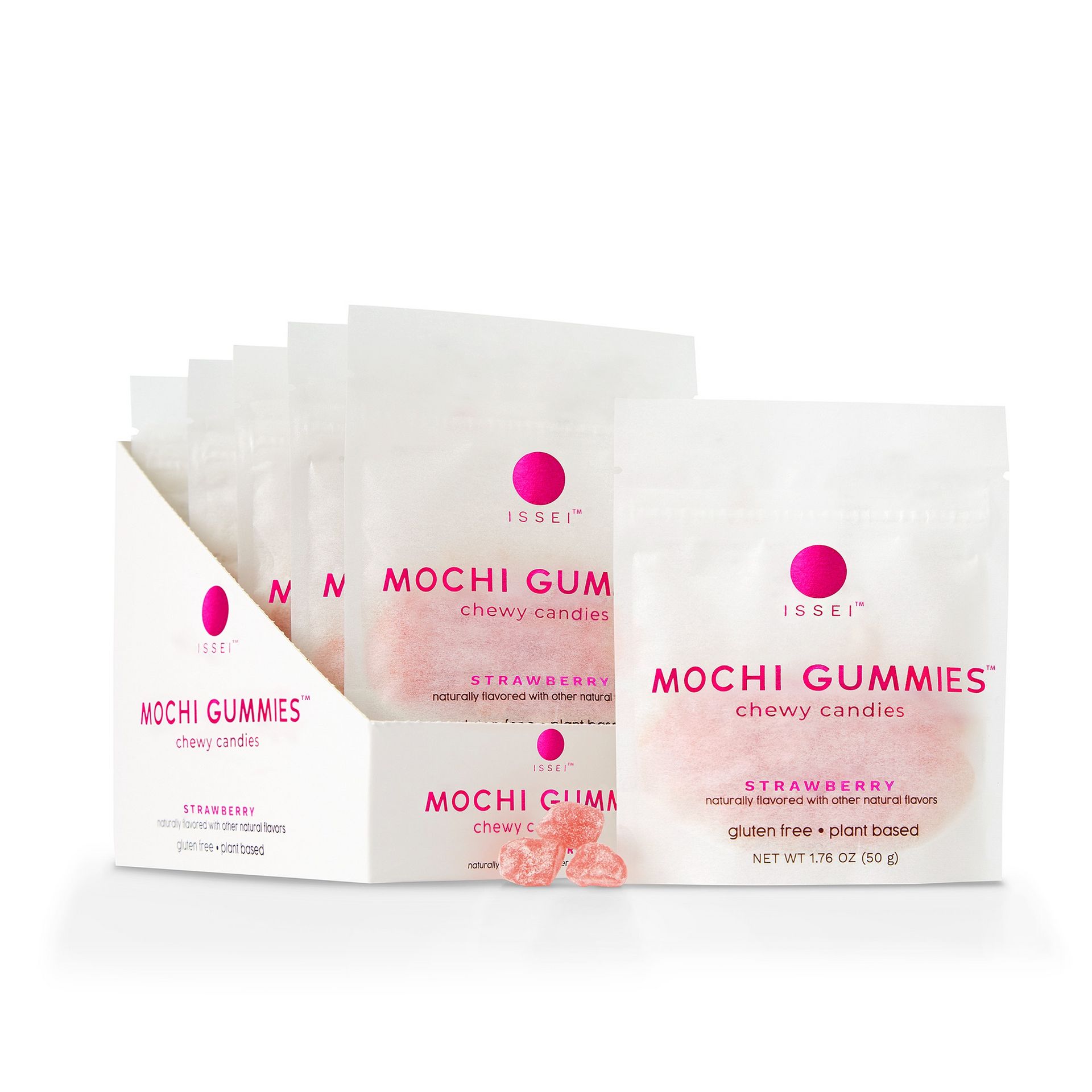 Get Issei Strawberry Mochi Gummies 6-pack Chewy Candy Delivered | Weee ...