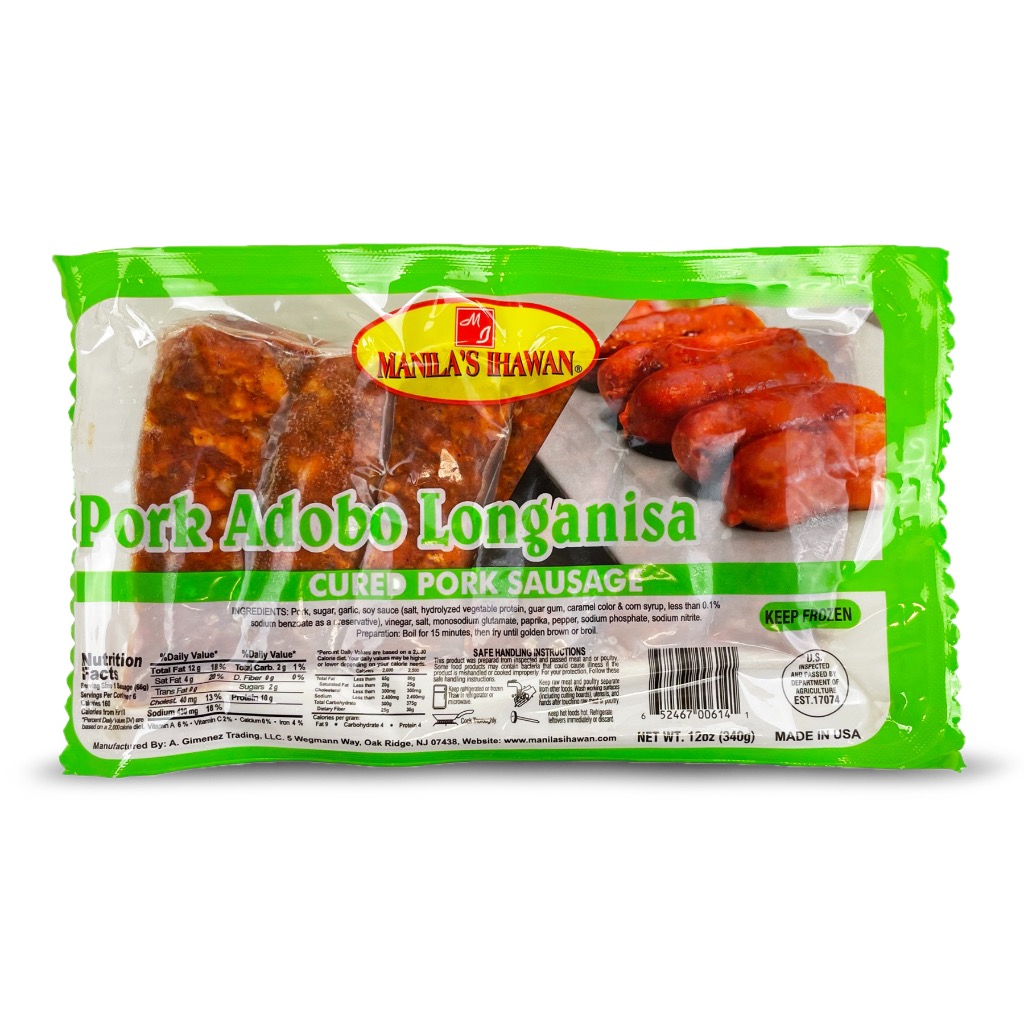 Get Manila's Ihawan Pork Adobo Longanisa, Frozen Delivered | Weee ...