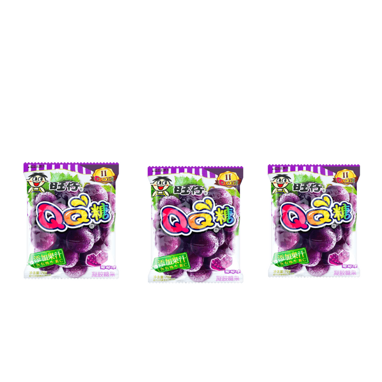 Get QQ Candy Grape Flavor Mixed Gelding Candy 70g*3 Delivered | Weee! Asian Market