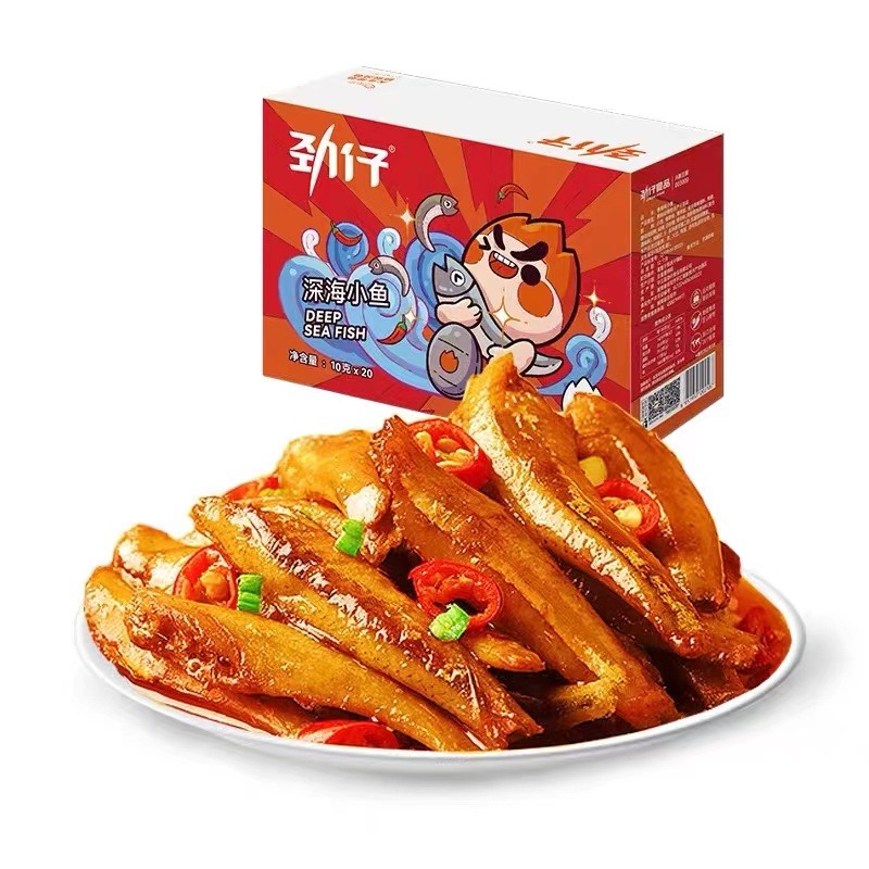 Get 24 packs of small fish and dried fish Hunan specialty mixed flavor ...