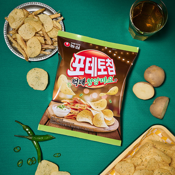 [농심] 포테토칩 먹태 청양마요맛 50g - Weee!