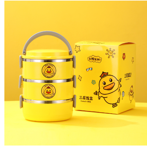 Get 304 stainless steel outdoor multi-layer round Bento Box thermal ...