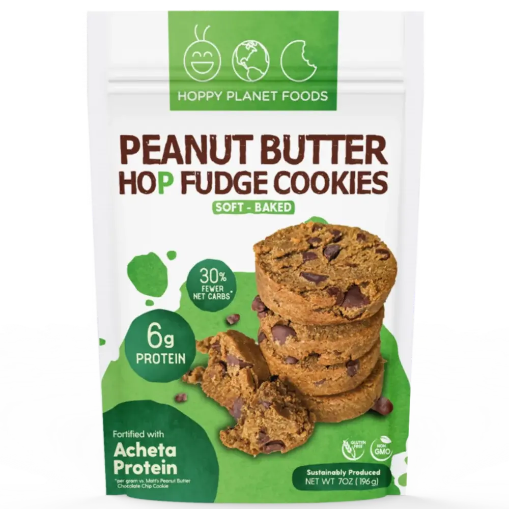 Hoppy Planet Foods Peanut Butter Hop Fudge Cookies, 10 Pack Case - Weee!