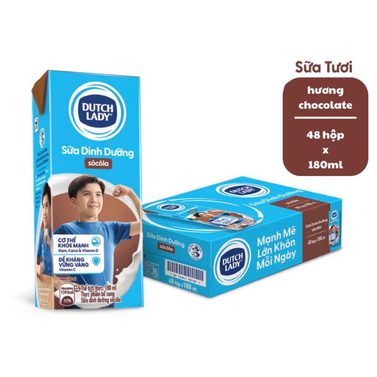 Get Dutch Lady Chocolate Milk 180ml x 48CT Delivered | Weee! Asian Market