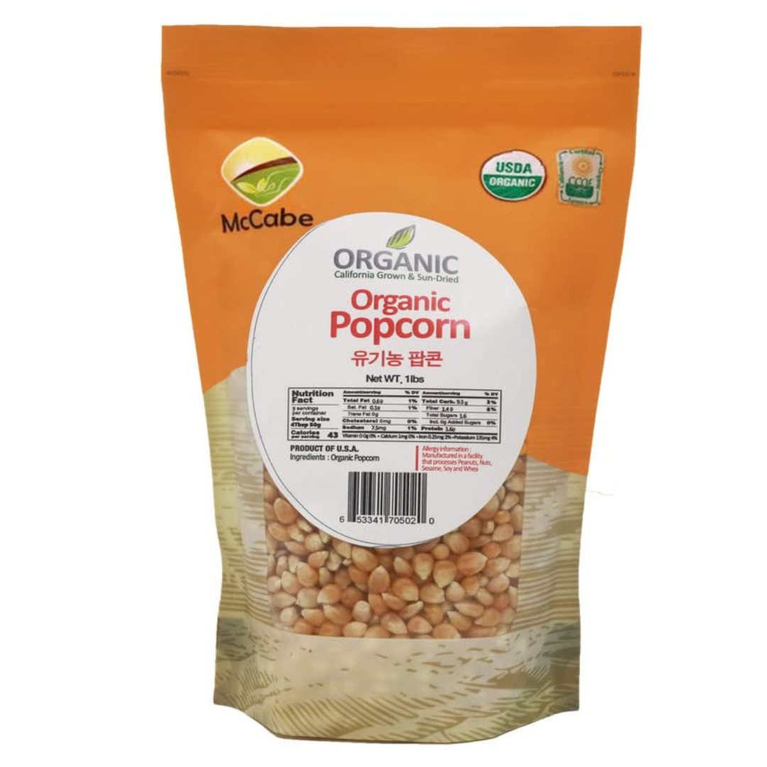 Get McCabe Organic Popcorn, 1 lb (16 oz), USDA Certified Organic, CCOF ...