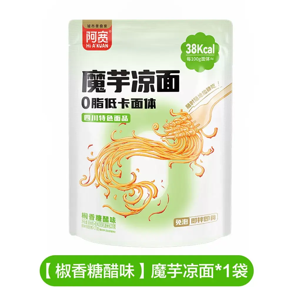 阿宽魔芋凉面速食即食椒香糖醋味255g*1袋装 - Weee!