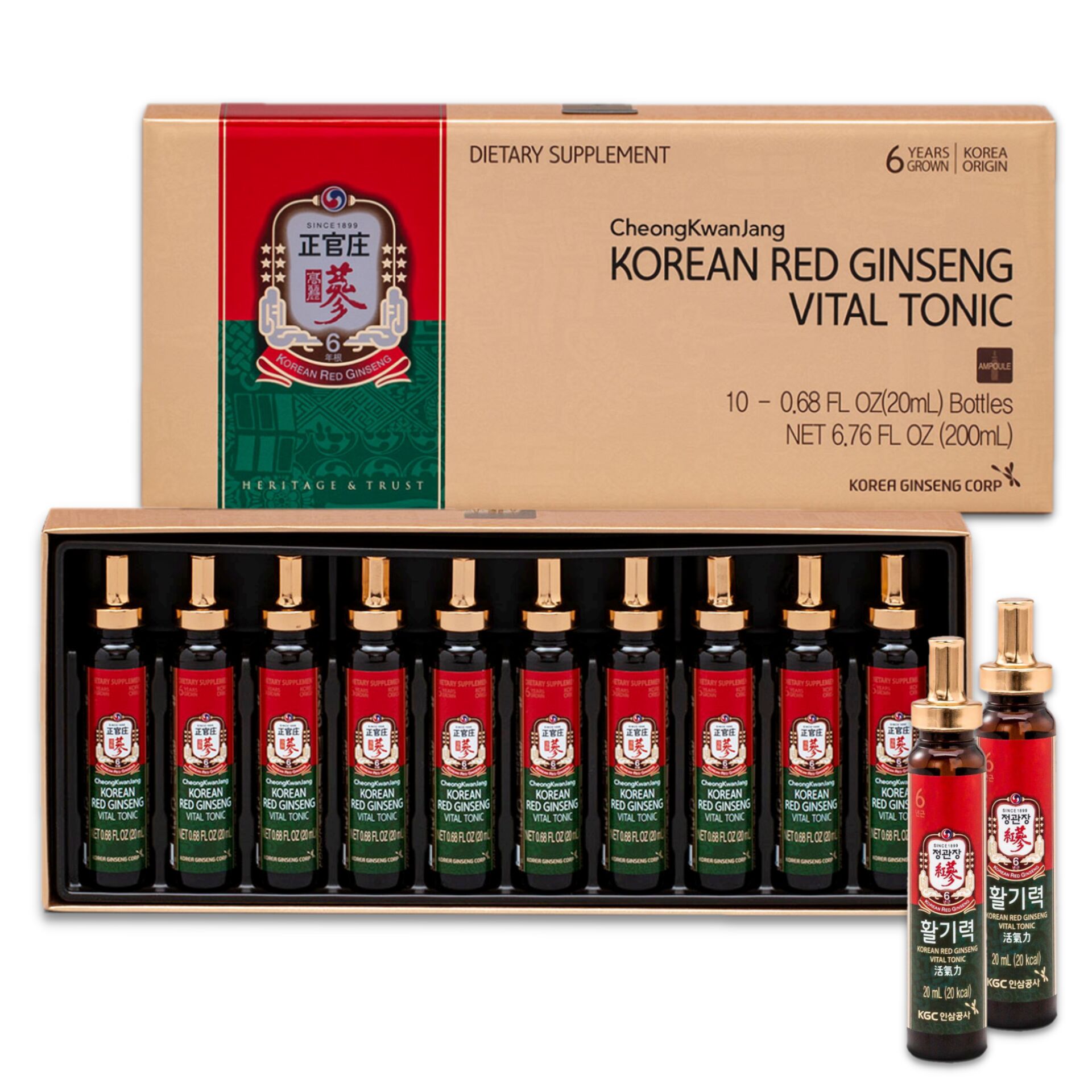 Get Vital Tonic Gift Set Box 10-Bottles Korean Red Ginseng ...