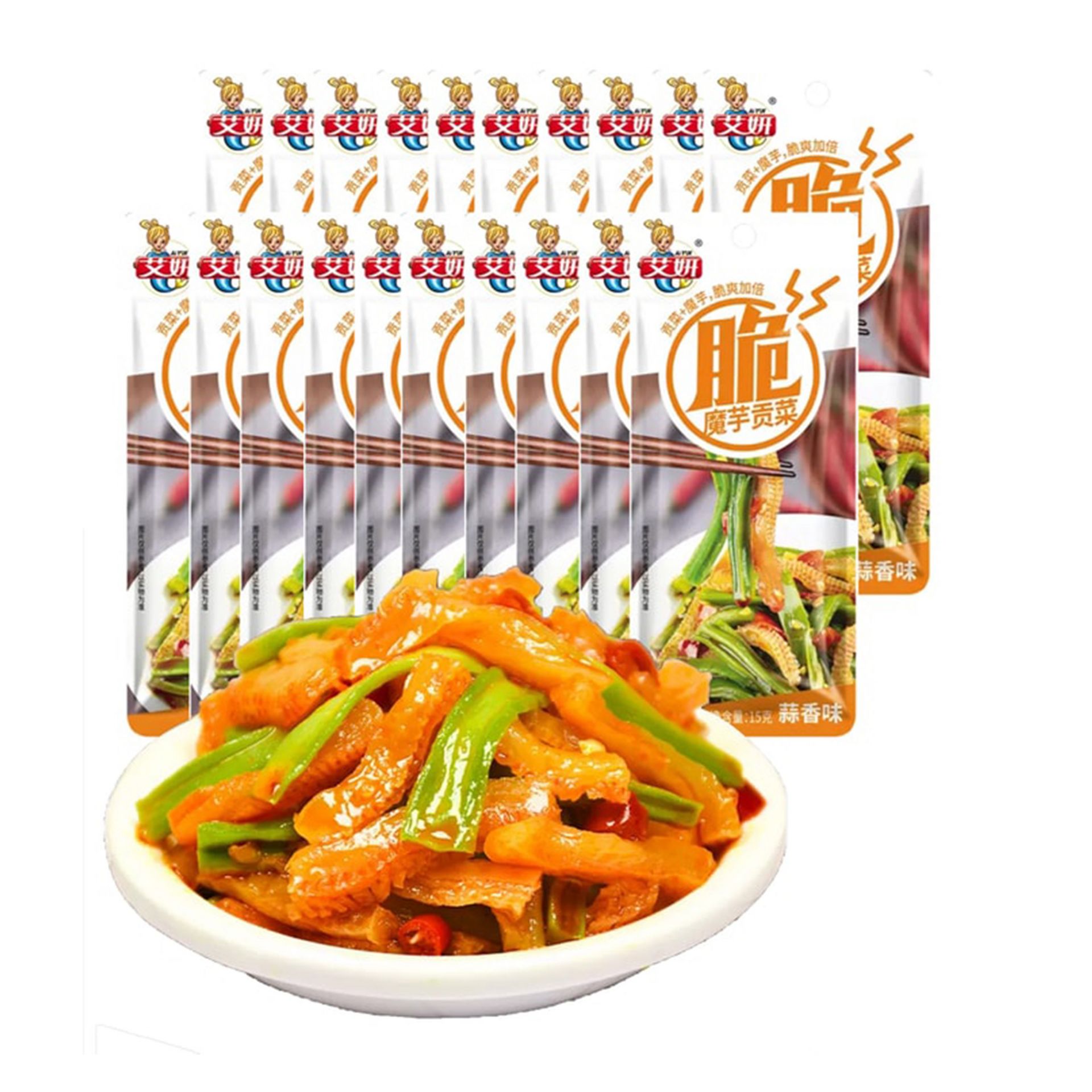 Get Aiyan Konjac Gong Vegetable Garlic flavor snack Individual ...