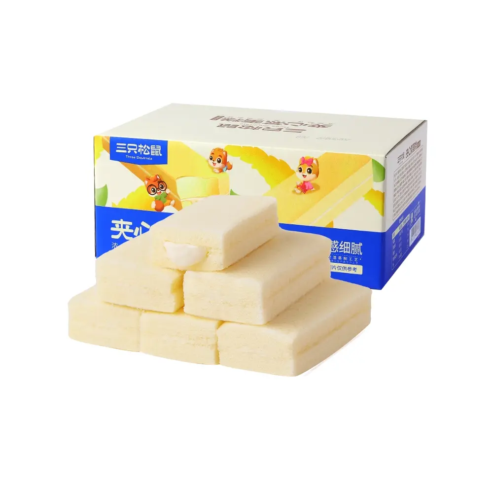 三只松鼠 乳酸菌味 夹心蒸蛋糕 520g 1箱装 - Weee!