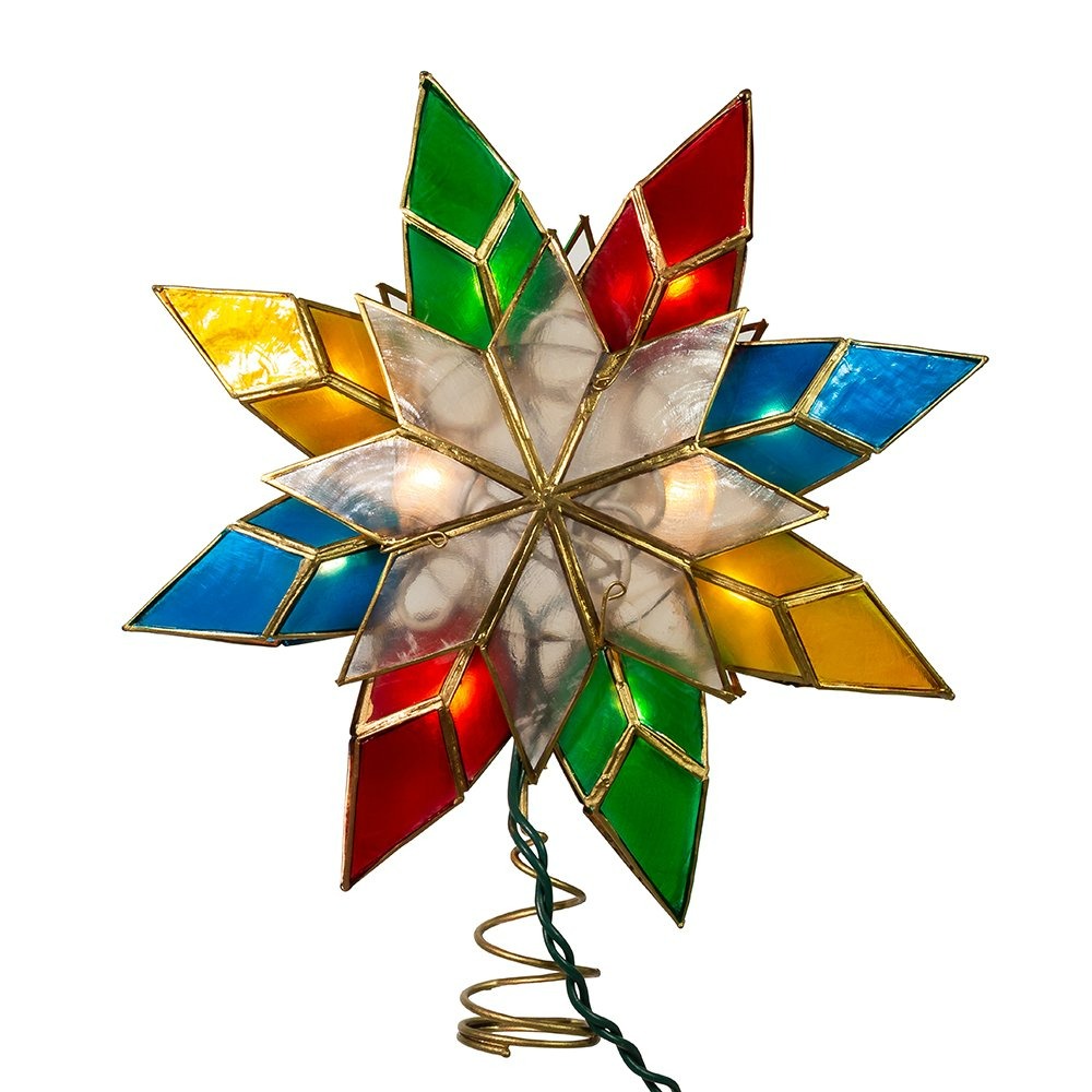 10-Light Multi-Color Capiz Star Tree Topper 1 each - Weee!