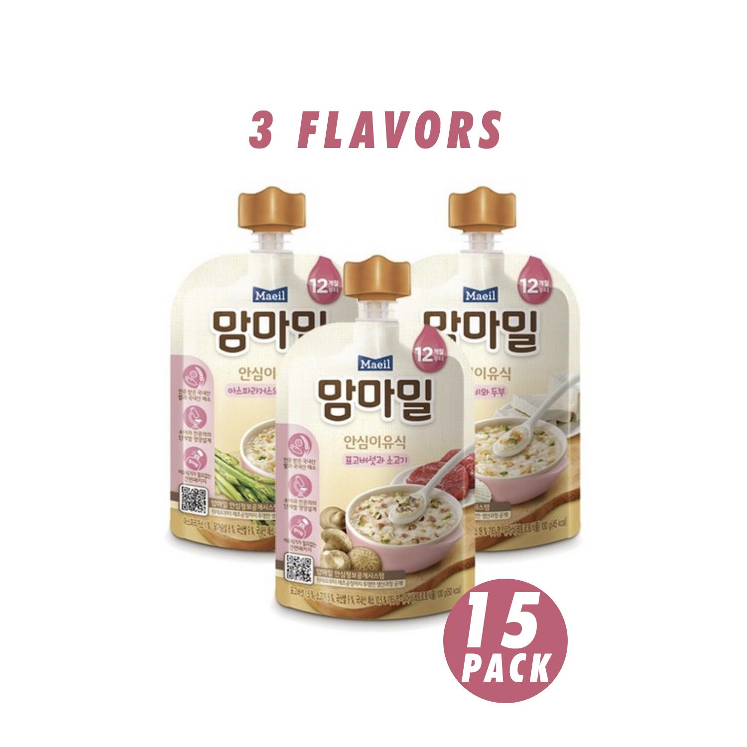Get Korea Direct - Maeil Mammameal 15 Pack Baby Food 12 Month (3 Flavor ...