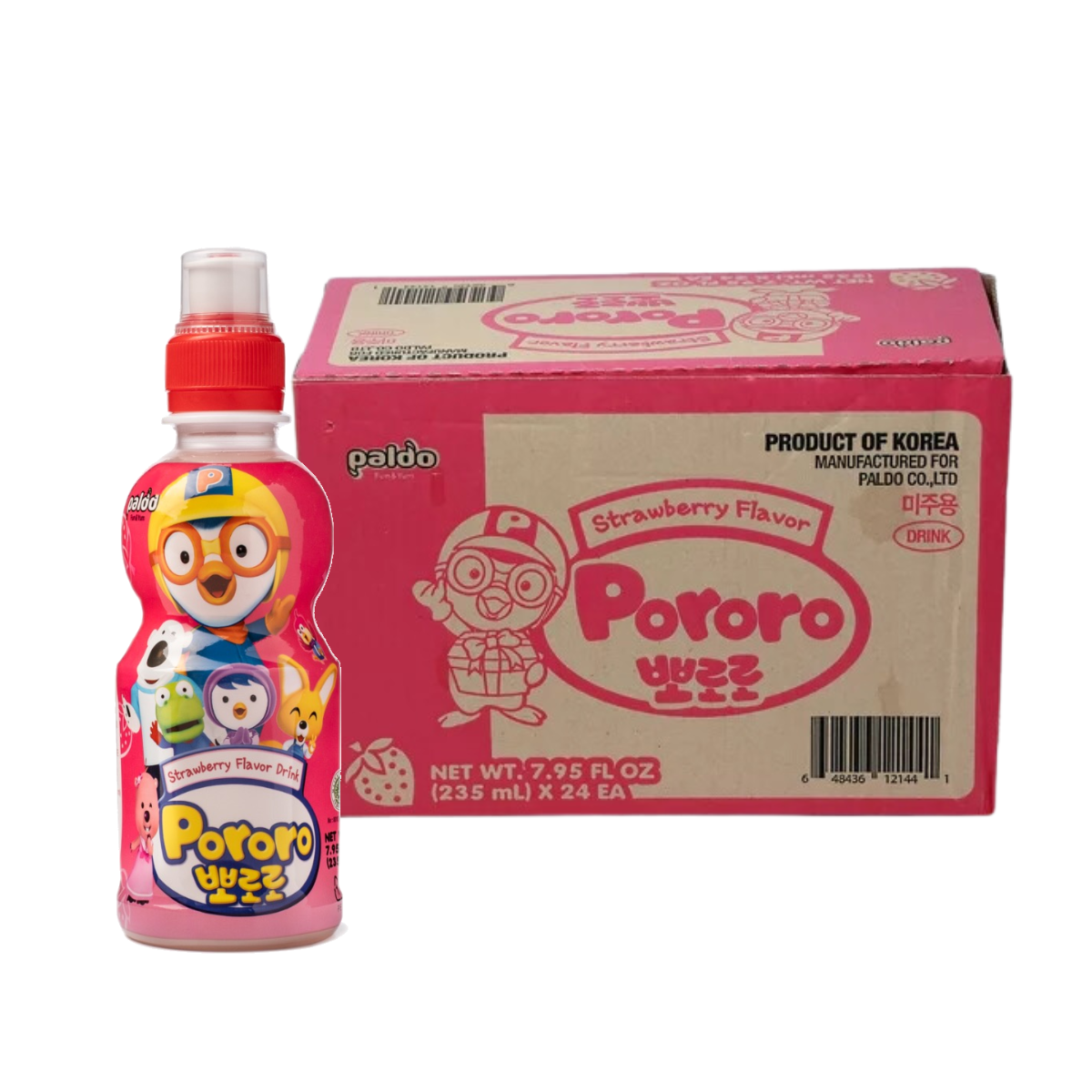 Get Paldo Pororo Fruit Juice, Strawberry Flavor 7.95 oz pack of 24 ...