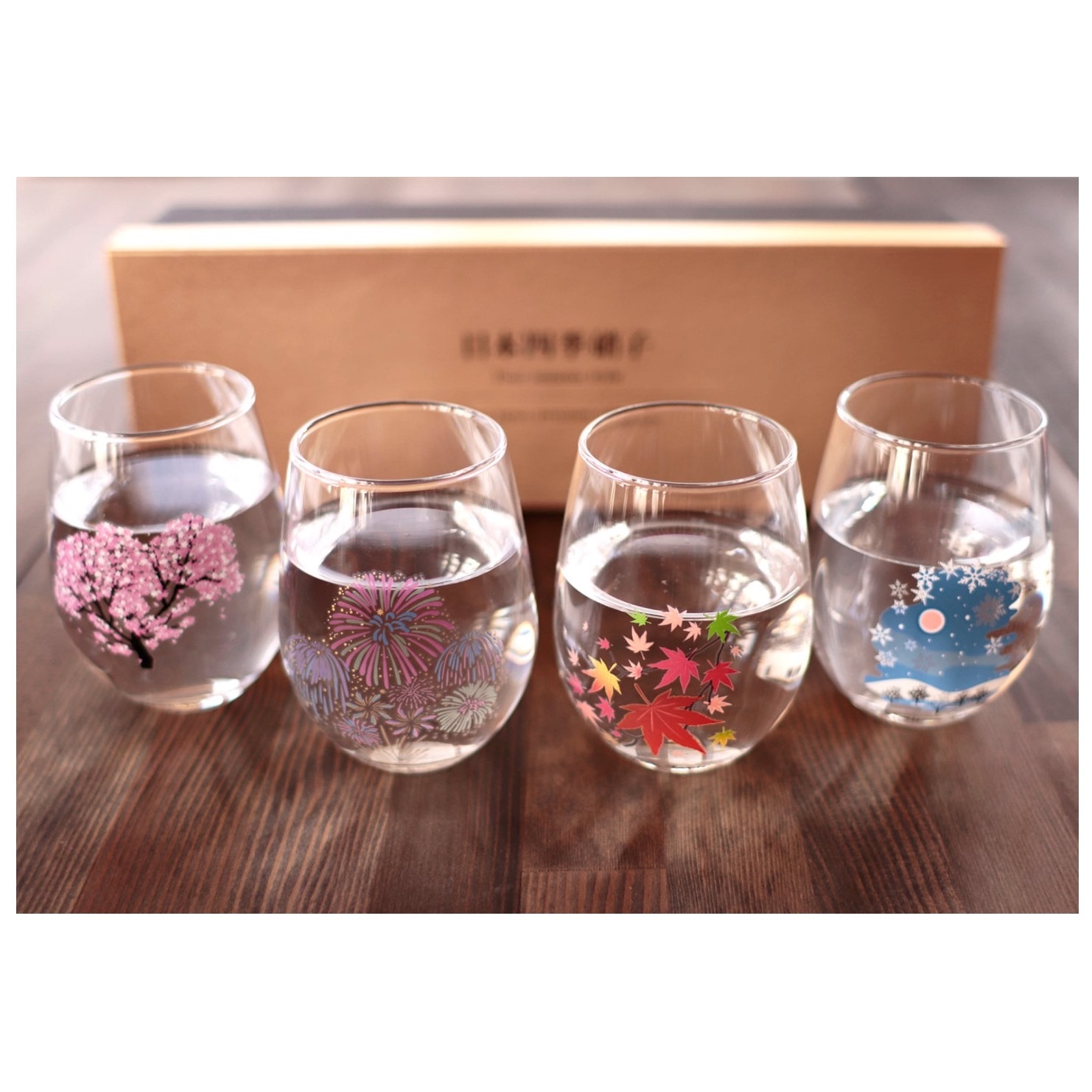 Get Japan Four seasons Color-Changing 4pcs Glass Cup(Gift box ...