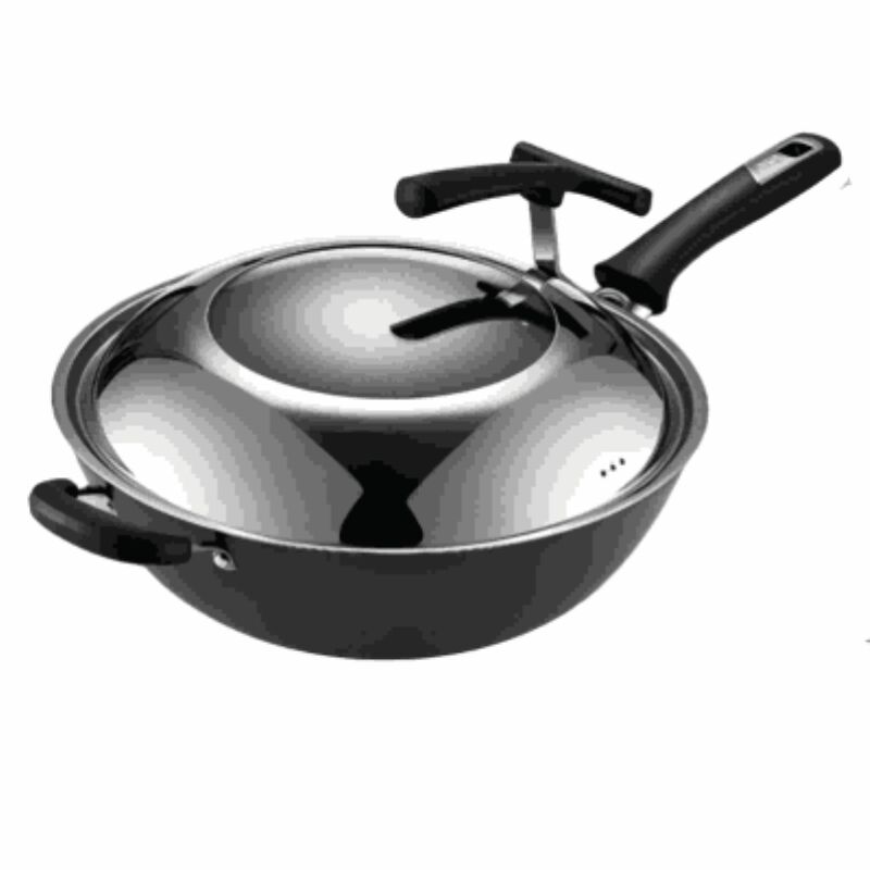 Get ASD30cmCast iron wok with no coating rustresistant 1 count ...
